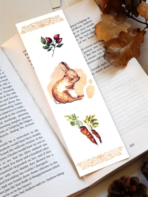 Rabbit Bookmark Rabbit Watercolor Painting Rabbit Art | Etsy