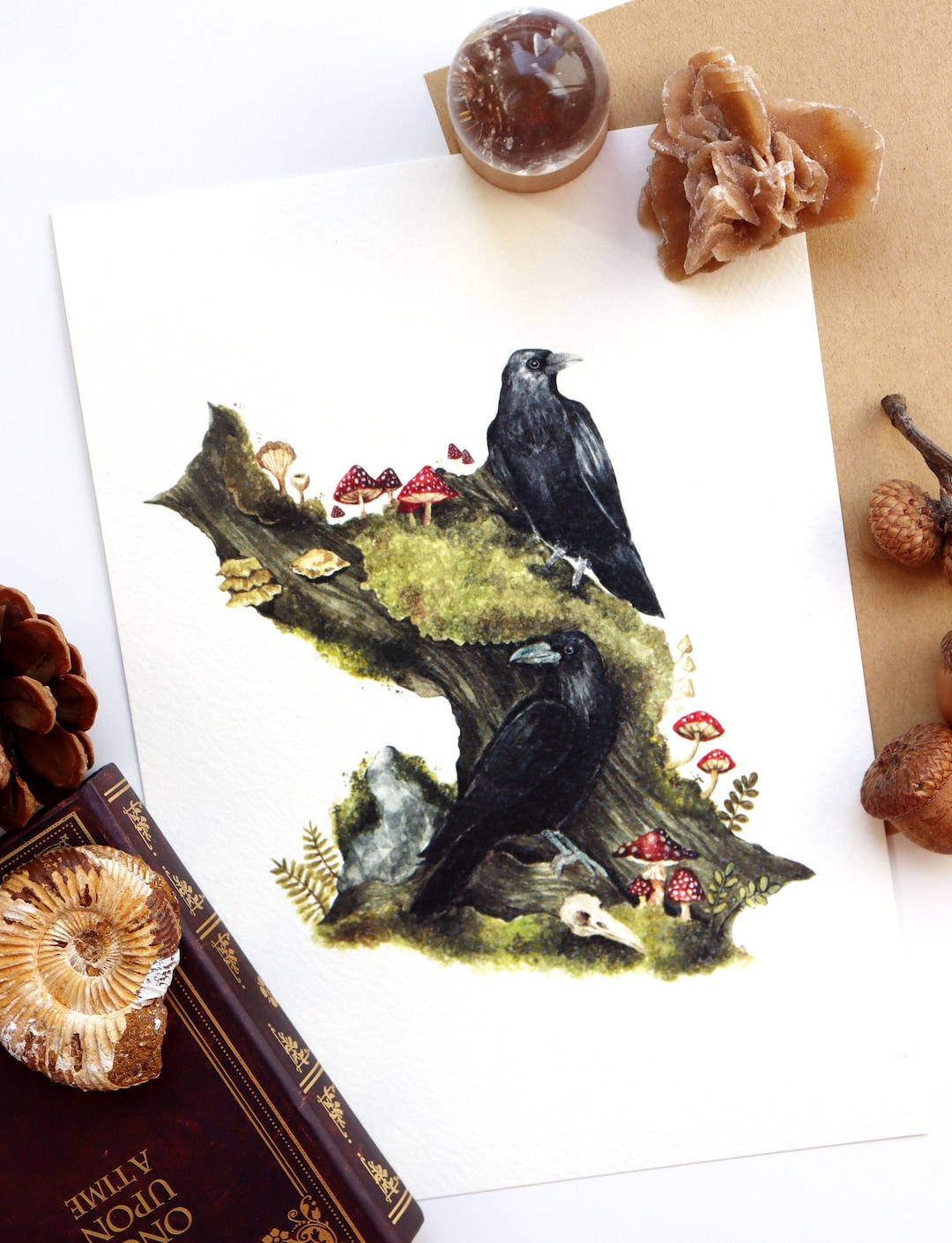 Crow Art, Magical Illustration, Whimsical Animal Art, Raven Art, Crow ...