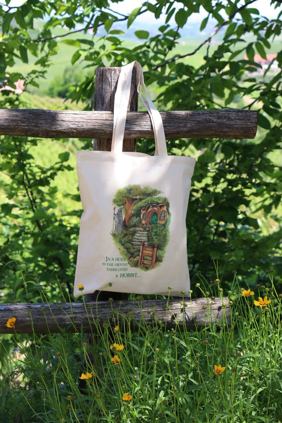 The Hobbit Tote Bag, Bag End Shopper, LOTR Shopping Bag, 100% Cotton ...
