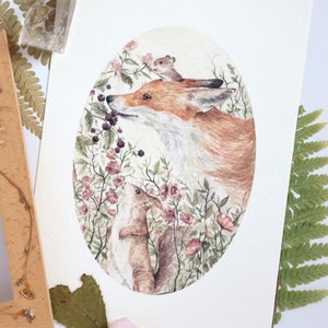 Cottagecore Fox, Fox Lover Gift, Woodland Animal Art, Fox Art Print ...