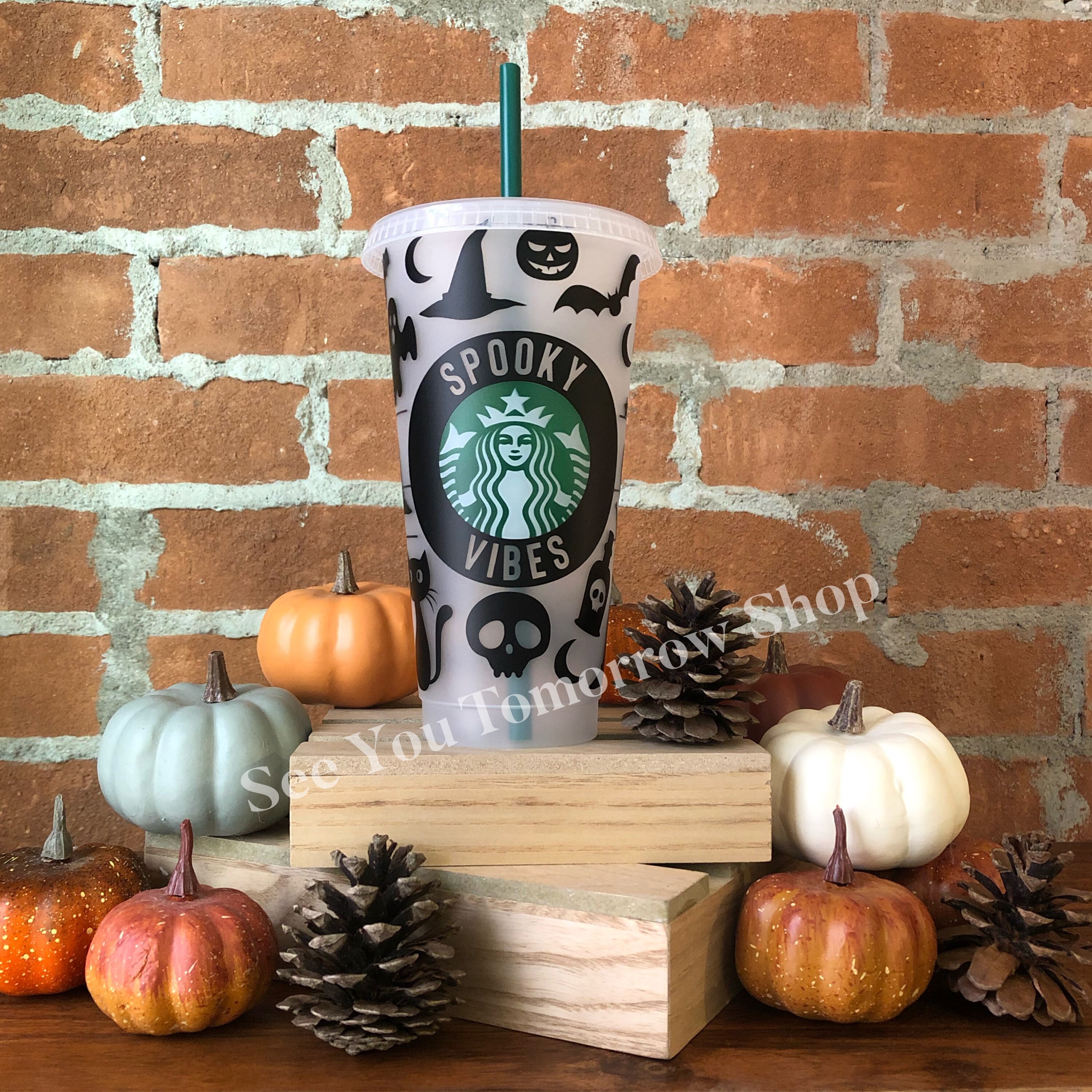 Spooky Vibes Starbucks Cold Reusable Cup • Personalized Starbucks Cup ...