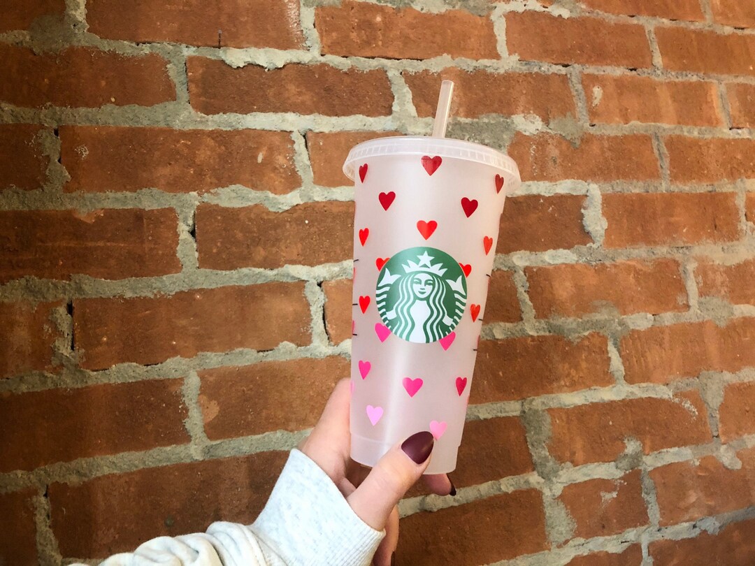 Ombré Hearts Valentine Starbucks Cup • Custom Starbucks Cold Reusable ...