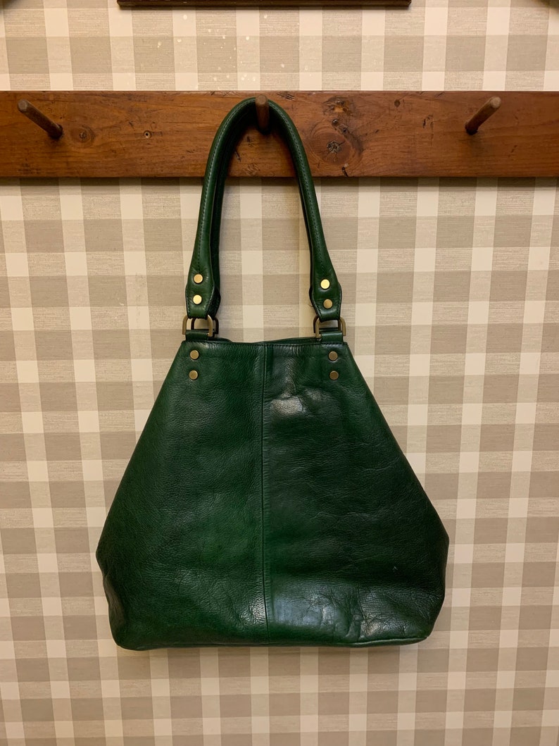 Kenneth Cole Green Leather Classic Tote Purse Large - Etsy