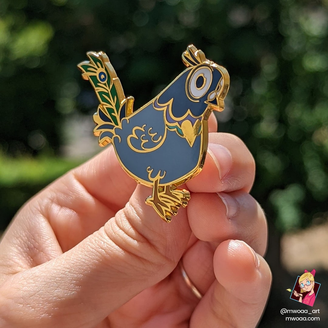 Enamel Gold Pin Mr Pigeon, Around 3,8x3,8cm (1.5x1.5in), Pin Metal ...
