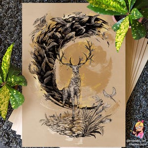 Spirit of the Forest FOREX (foamex) Print of a Black and White ...