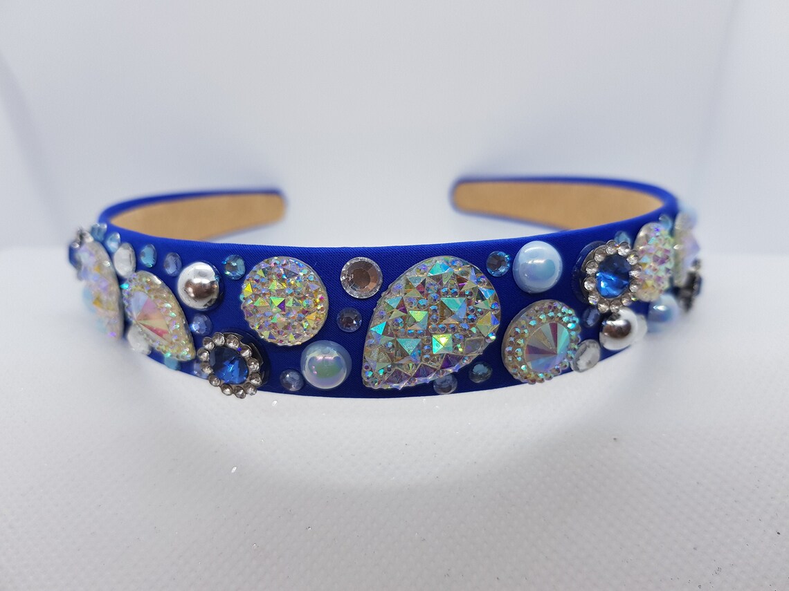 Pretty Crystal Royal Blue Headband Etsy