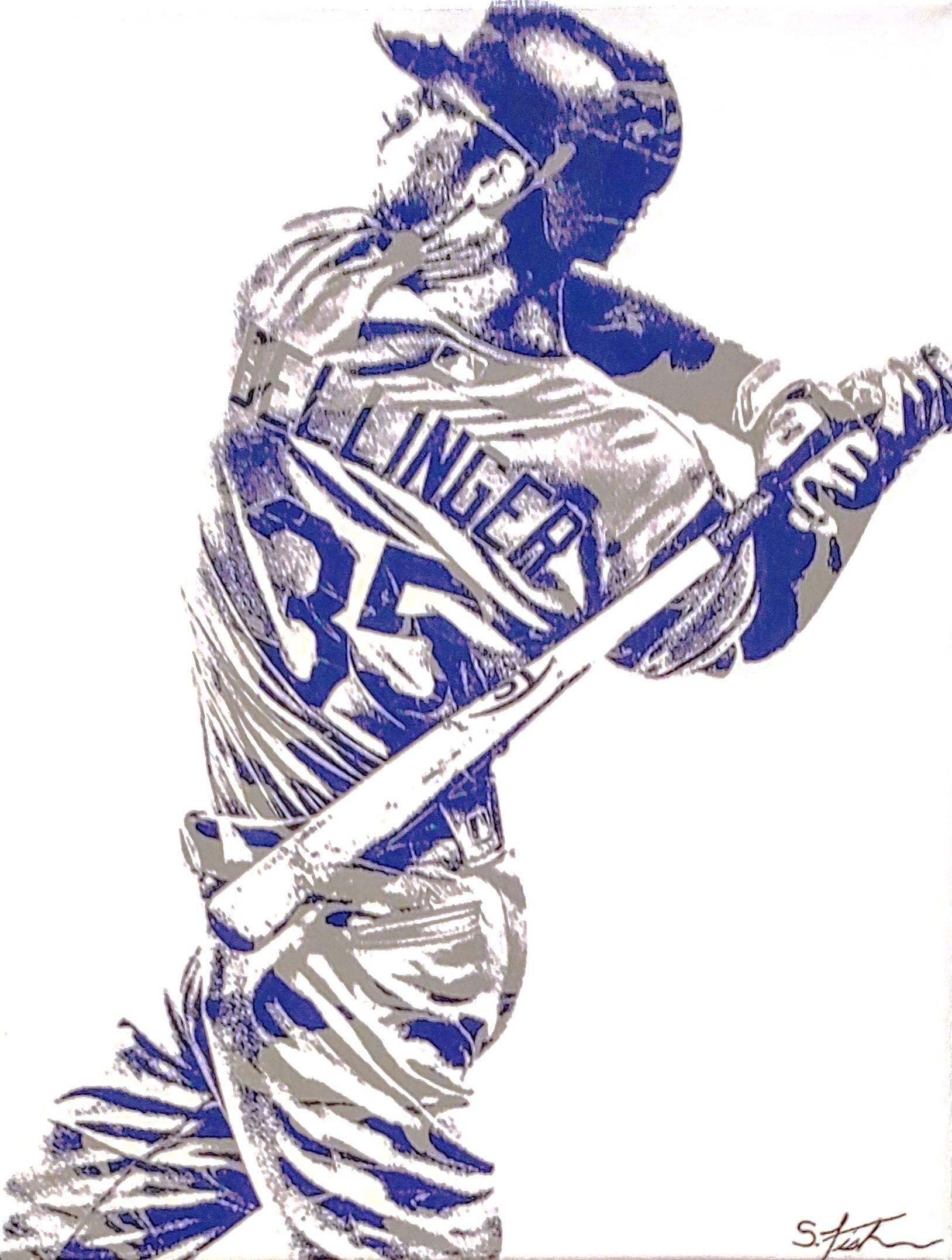 Cody Bellinger Wall Art LA Dodgers Painting Cody Bellinger Painting Fan ...