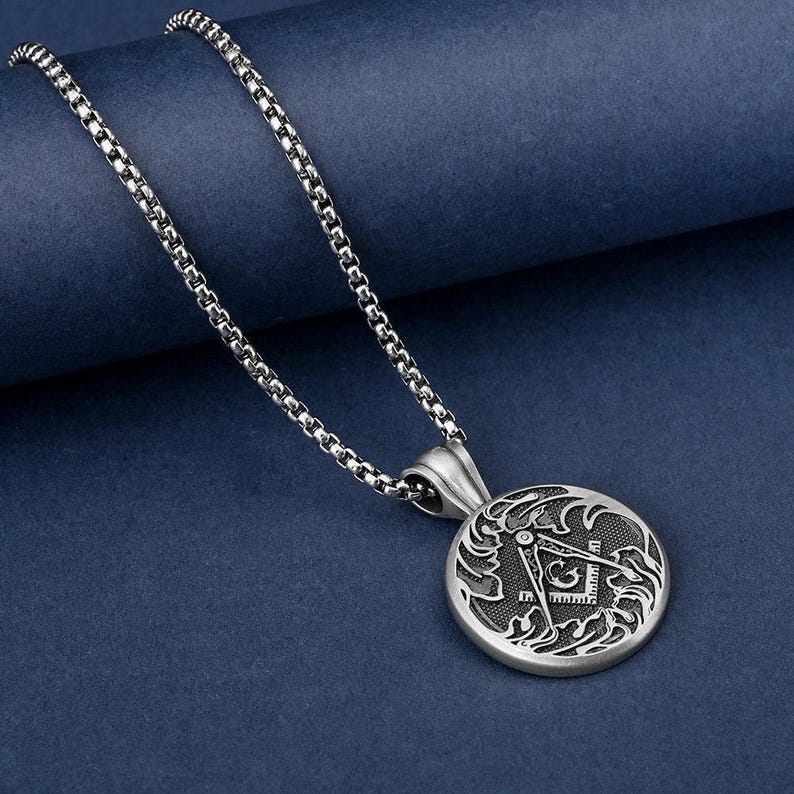Freemason Masonic Necklace, Illuminati Brotherhood, Square & Compass ...