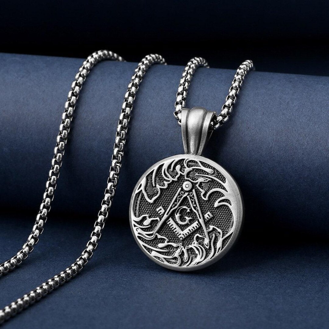 Freemason Masonic Necklace, Illuminati Brotherhood, Square & Compass ...