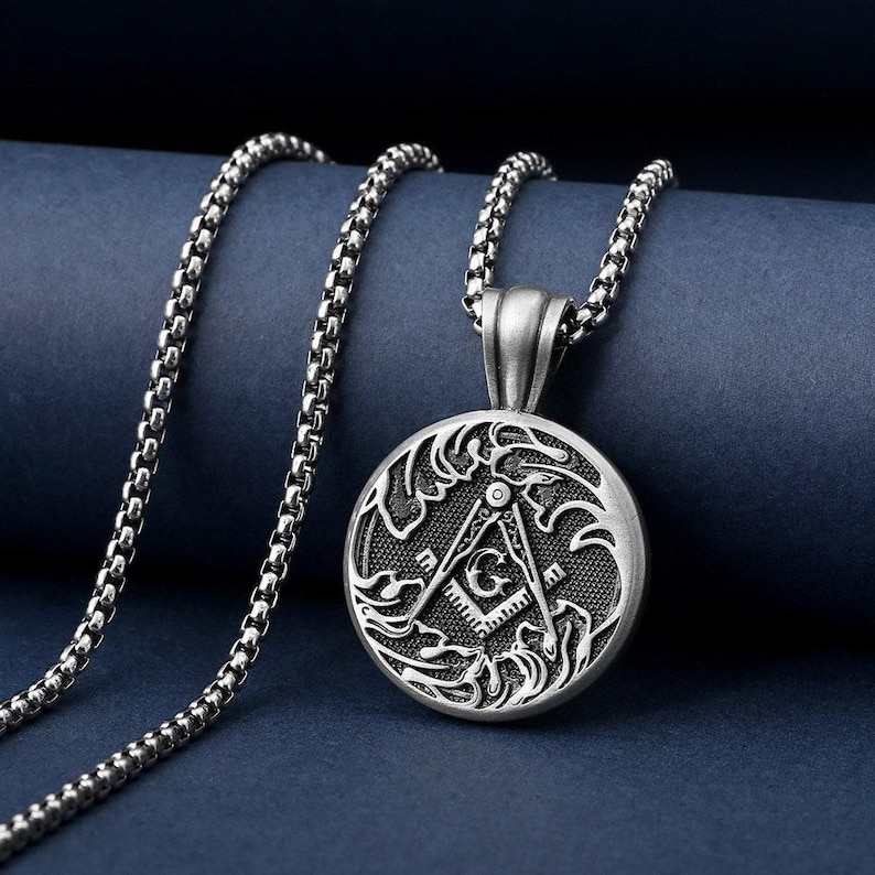 Freemason Masonic Necklace, Illuminati Brotherhood, Square & Compass ...