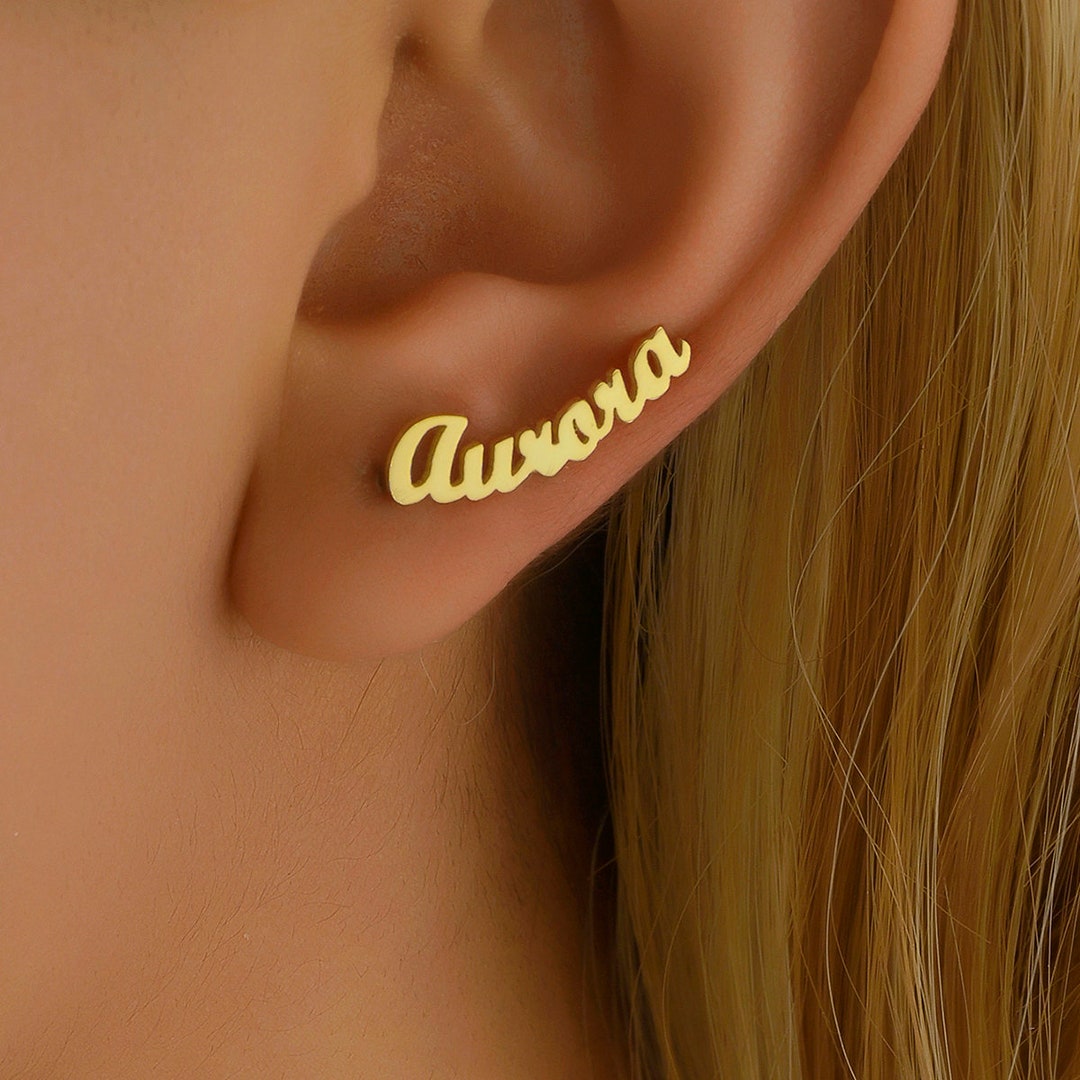 Custom Name Earrings, Personalized Gift for Her, Personalized Earrings ...