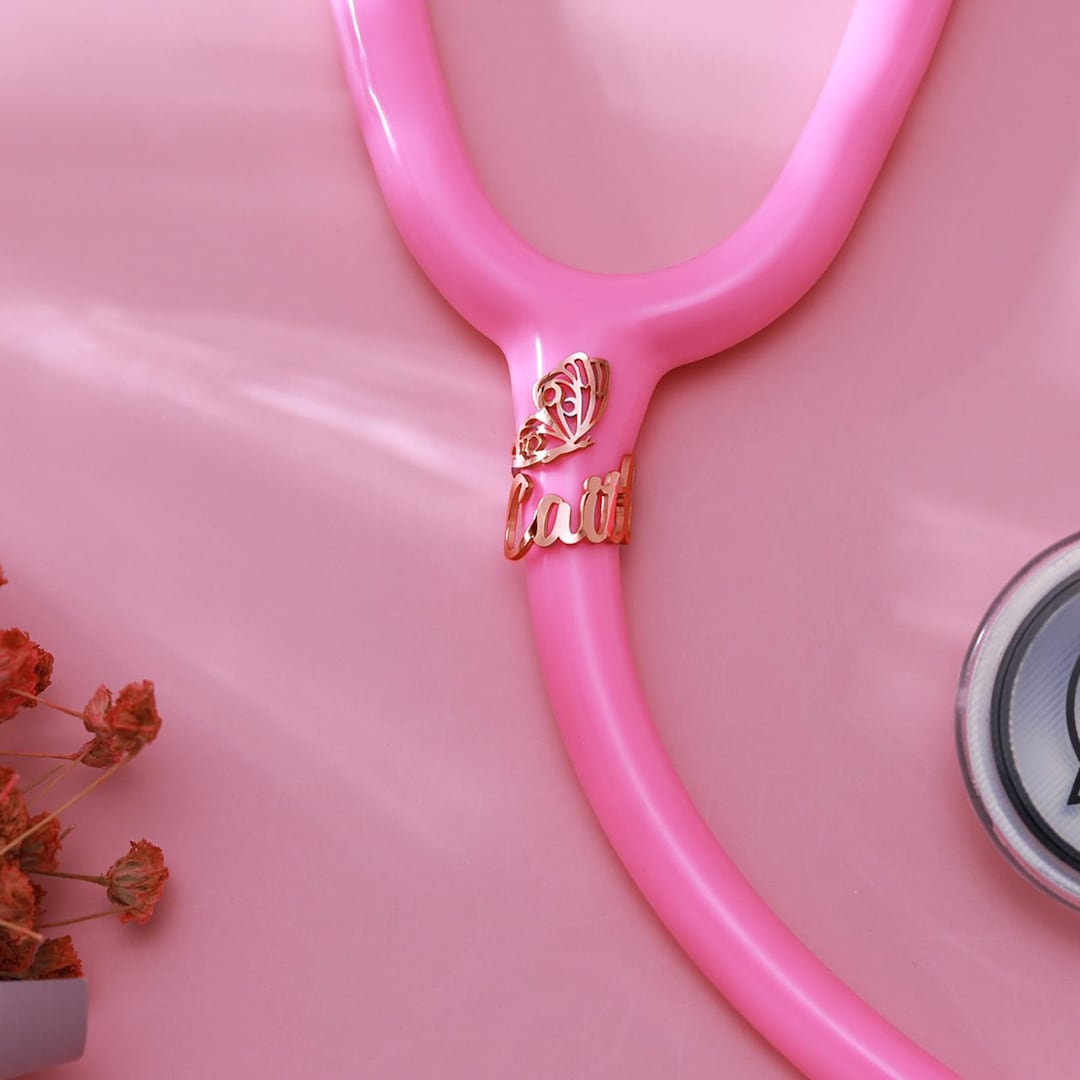 Personalized Stethoscope Butterfly Name Tag, Stethoscope Charms With ID ...