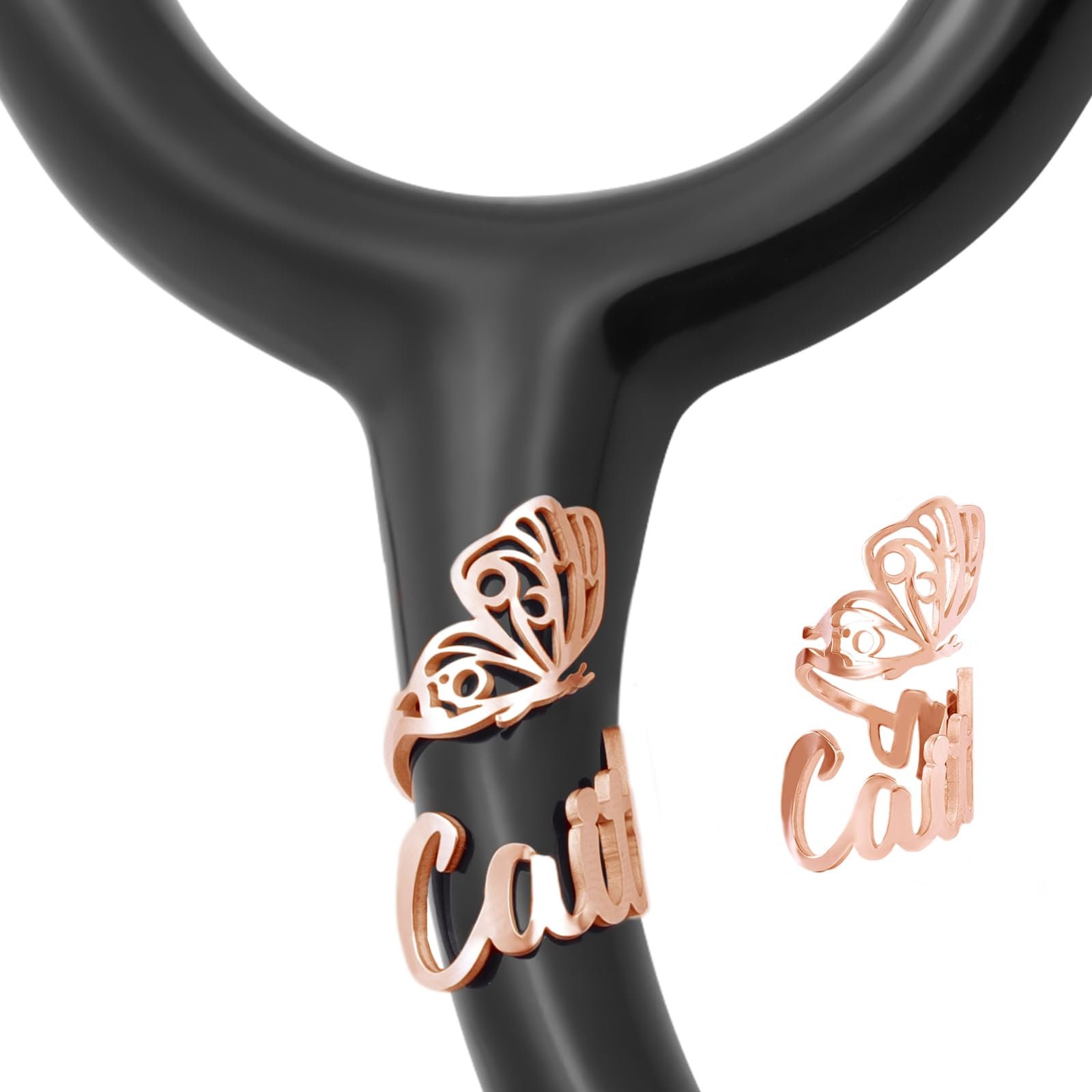 Personalized Stethoscope Butterfly Name Tag, Stethoscope Charms With ID ...