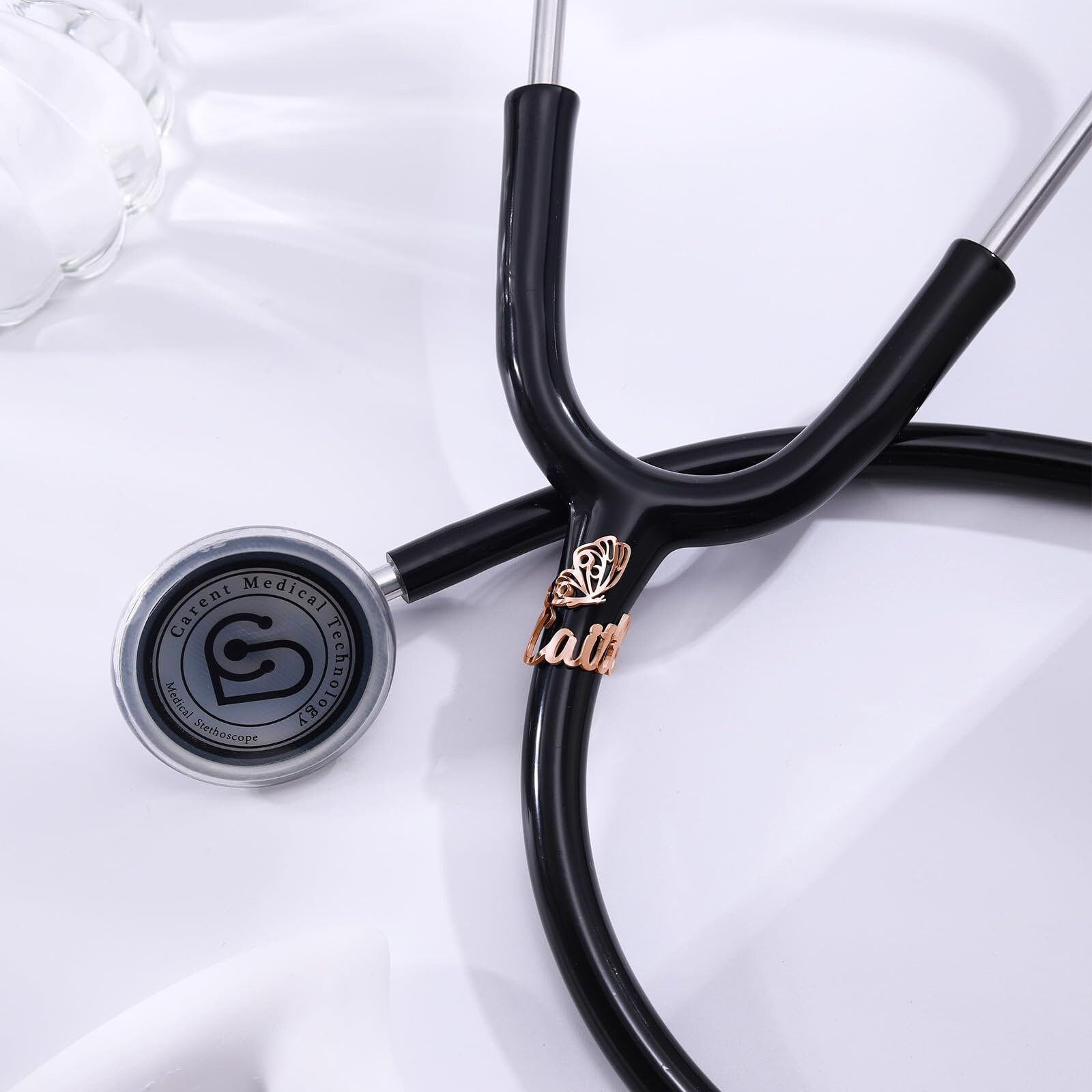 Personalized Stethoscope Butterfly Name Tag, Stethoscope Charms With ID ...
