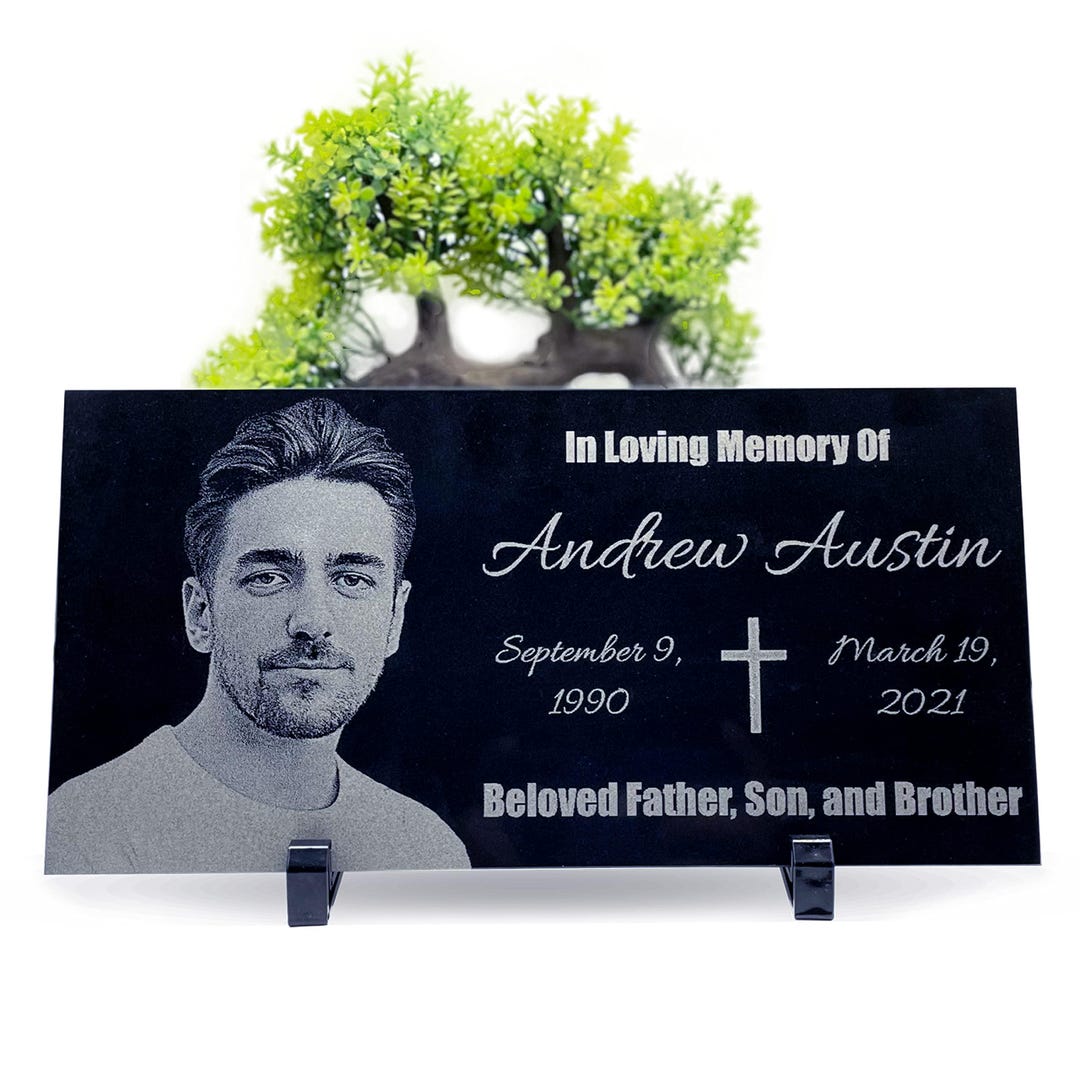 Memorial Plaques for Outdoors, Personalized Headstone Small Grave Stone ...