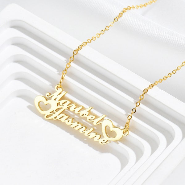Two Name Necklace - Etsy