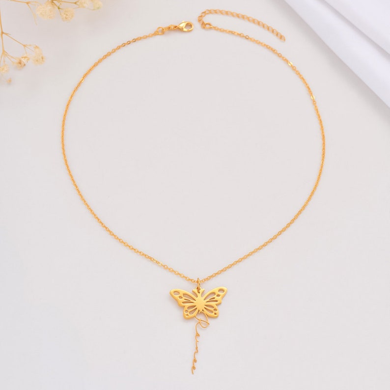 Butterfly Name Necklace, Personalized Name Necklace, Custom Butterfly ...