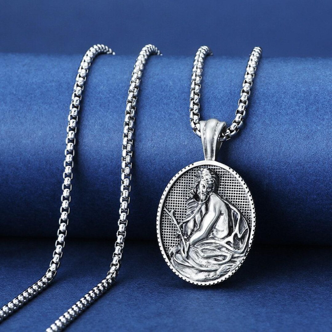 Jesus Pensive Men Pendant, Jesus Men's Medallion, Religious Men Gift ...