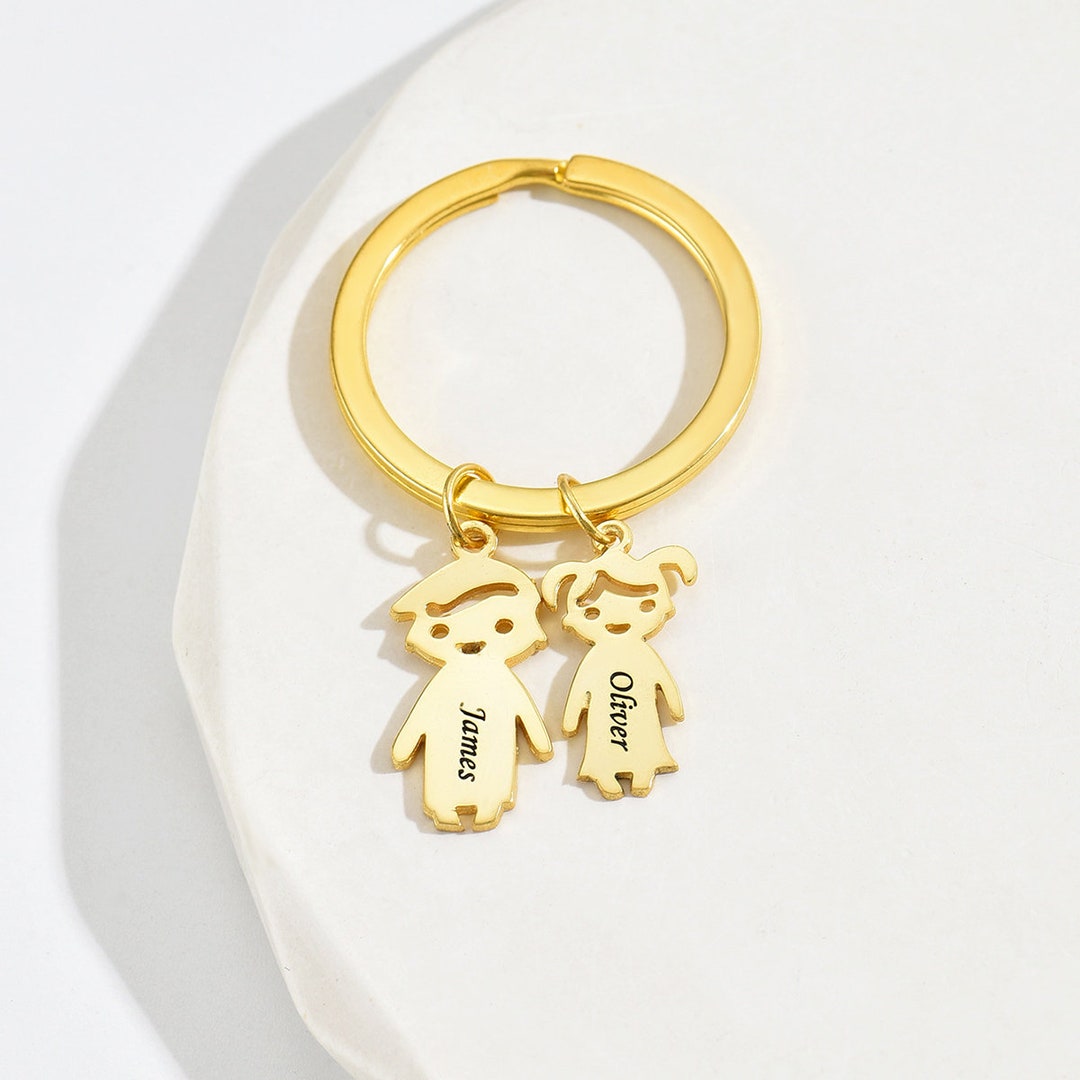 Keychain Boy Girl Children Custom Engraved Charms, Personalized Gifts ...