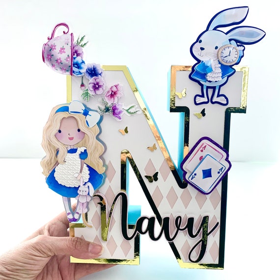 Alice In Wonderland 3D Letters, Alice Party Decor, Onederland Birthday ...