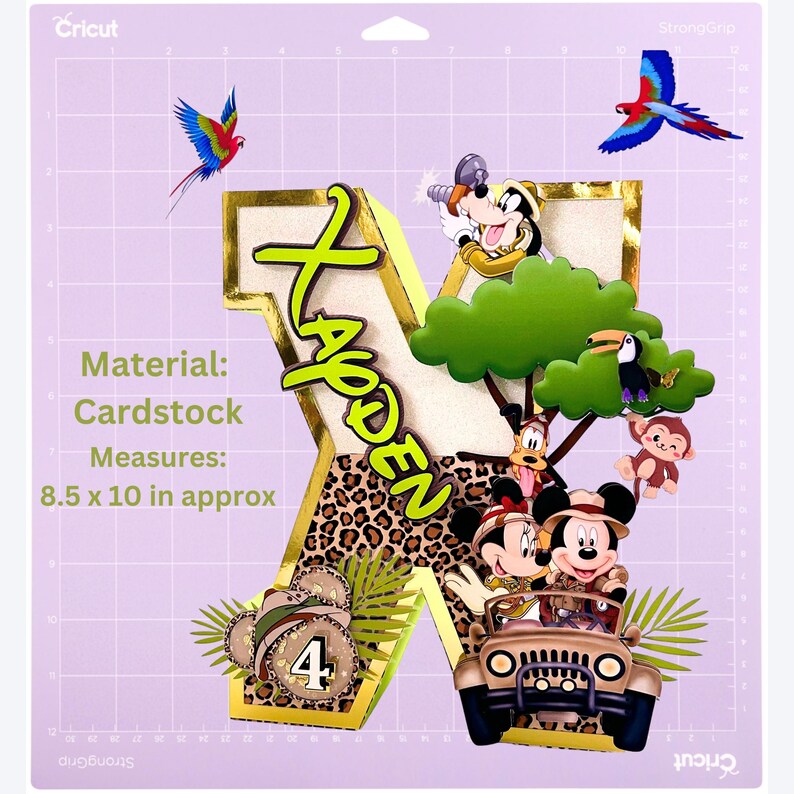 Mickey Safari 3D Letters, Safari Birthday Party Decorations, Mickey ...