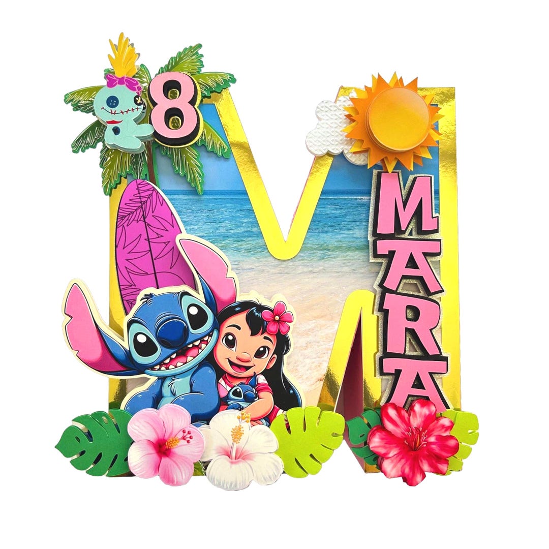 Lilo and Stitch Custom 3D Letters, Hawaiian Party Decorations, Lilo and ...