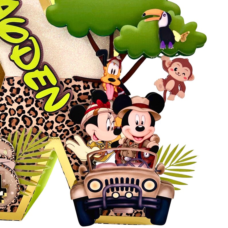 Mickey Safari 3D Letters, Safari Birthday Party Decorations, Mickey ...