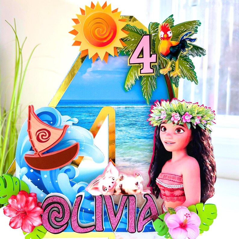 Moana Theme 3D Numbers, Moana Birthday Party Decorations, Moana Custom ...