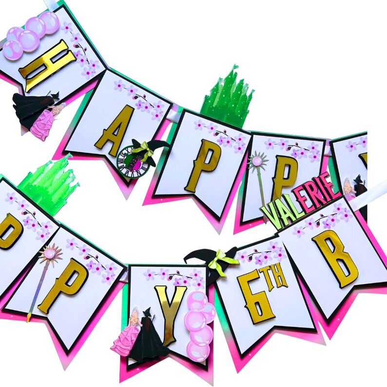 Wicked for Good 3D Letters, Glinda and Elphaba Birthday Party ...