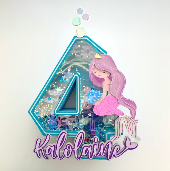 Mermaid iridescent 3d letter, Mermaid Girl Birthday Party Decor ...