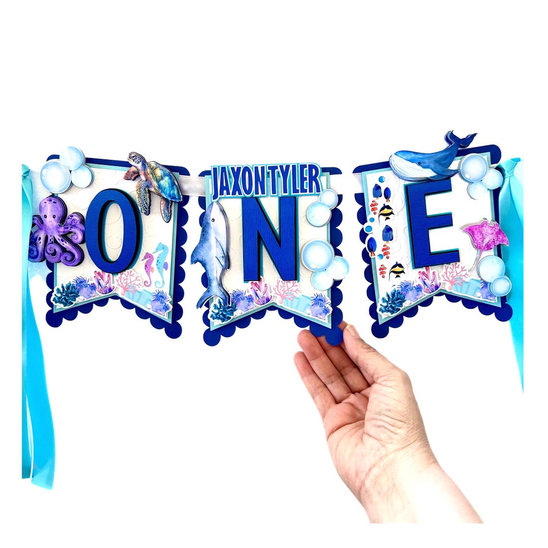 Under the Sea Highchair Banner, Ocean Birthday Party Decorations, Sea ...
