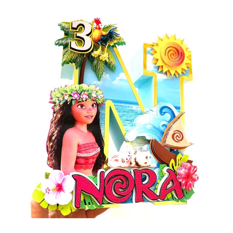 Moana Theme 3D Numbers, Moana Birthday Party Decorations, Moana Custom ...