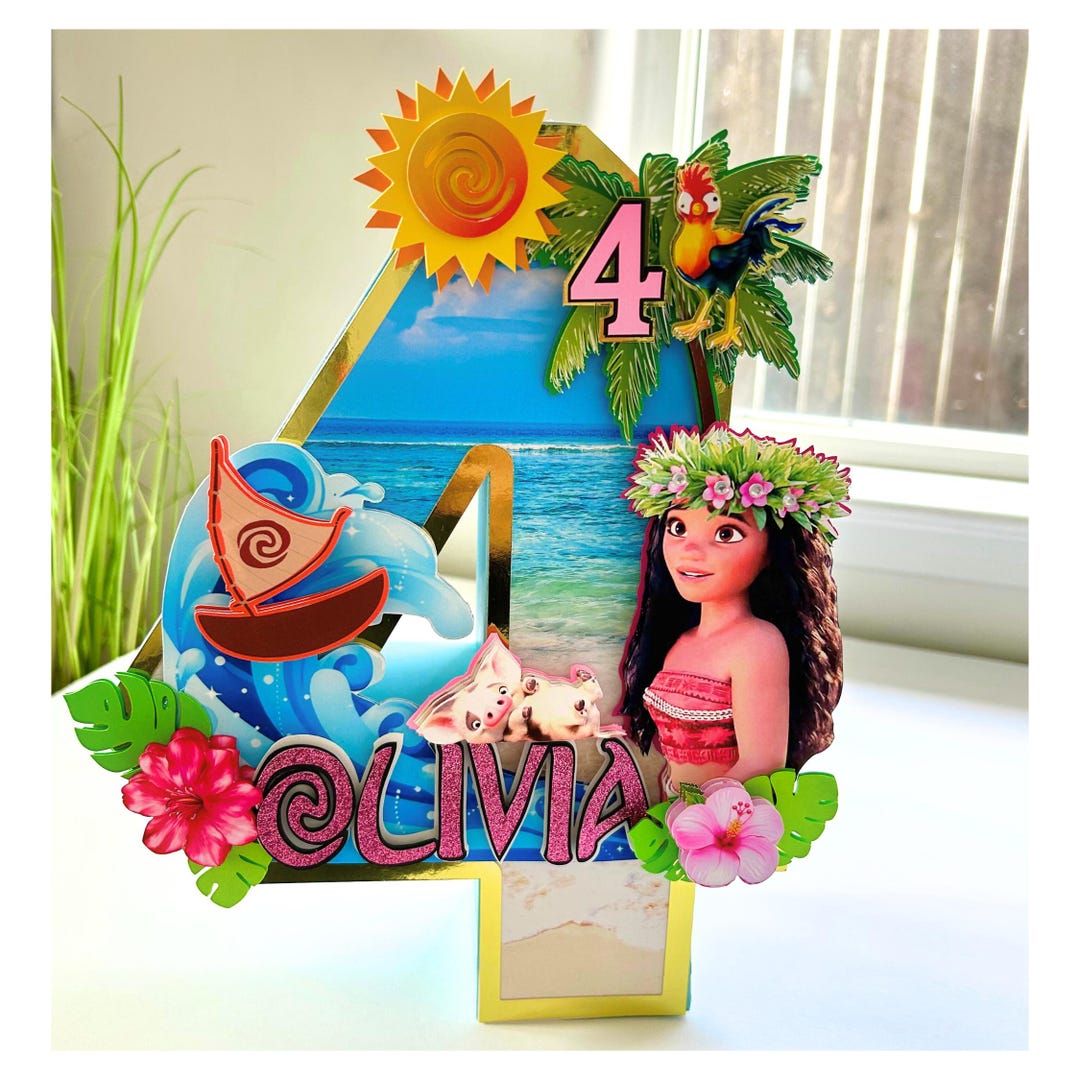 Moana Theme 3D Numbers, Moana Birthday Party Decorations, Moana Custom ...