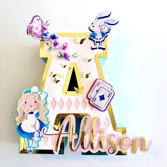 Alice In Wonderland 3D Letters, Alice Party Decor, Onederland Birthday ...