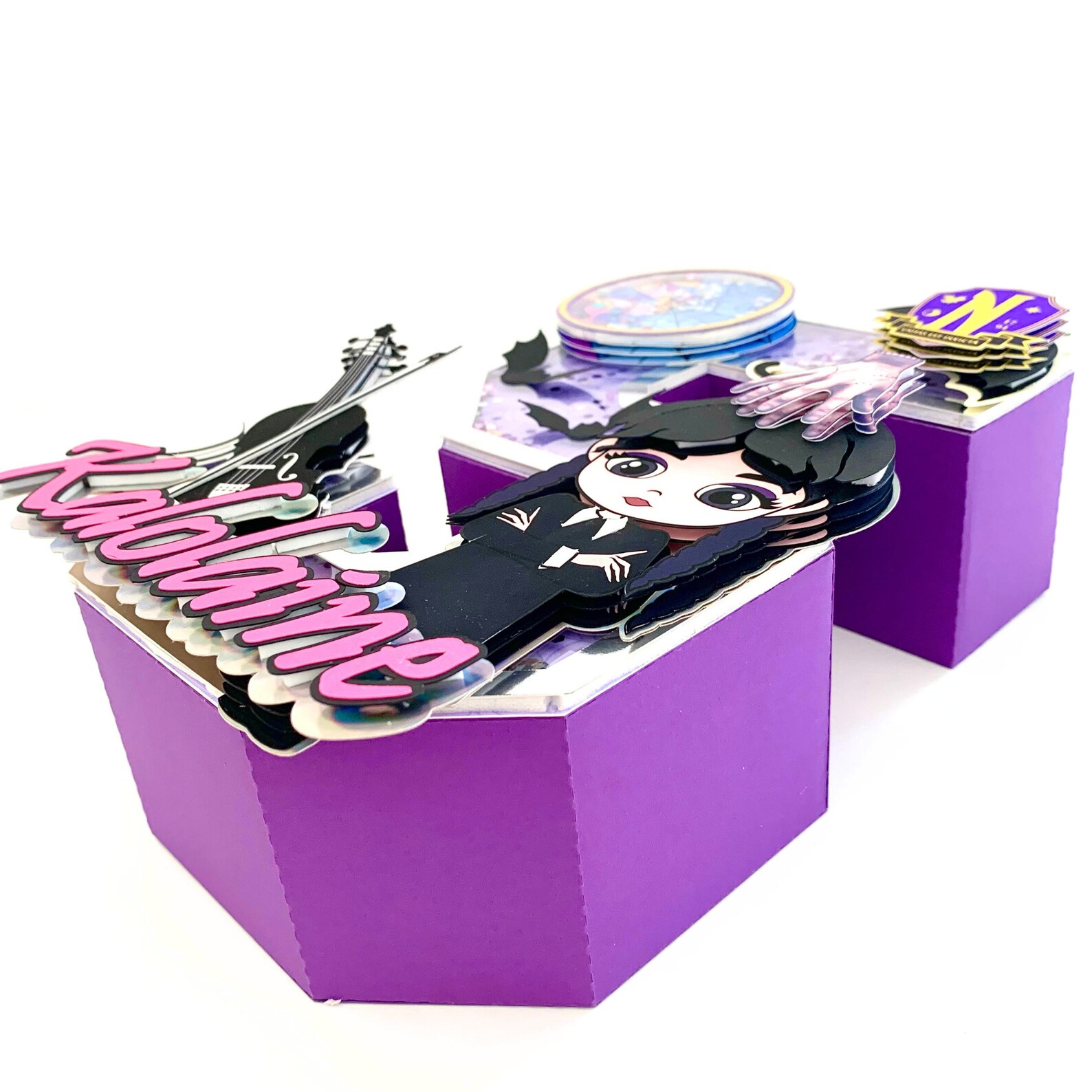 Wednesday Addams Theme 3D Numbers, Halloween Birthday Party Decorations ...
