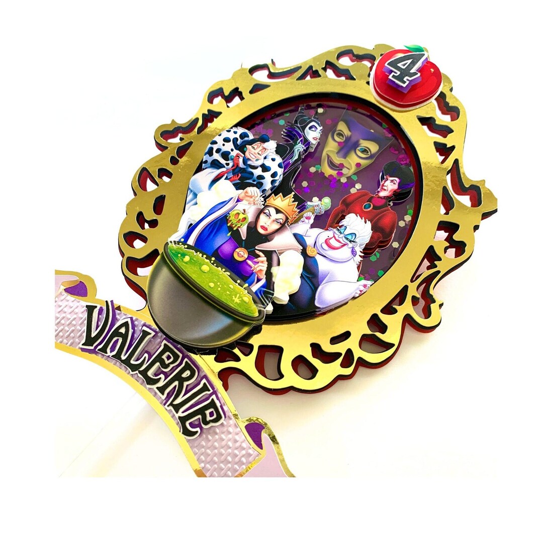 Custom Disney Villains Birthday Cake Toppermaleficent Evil - Etsy