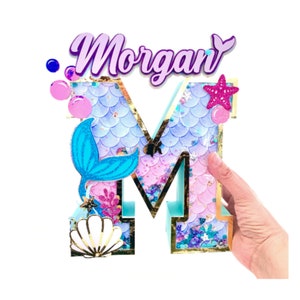 Mermaid Tail 3D Letter, Mermaid Birthday Party, Under the Sea Party ...