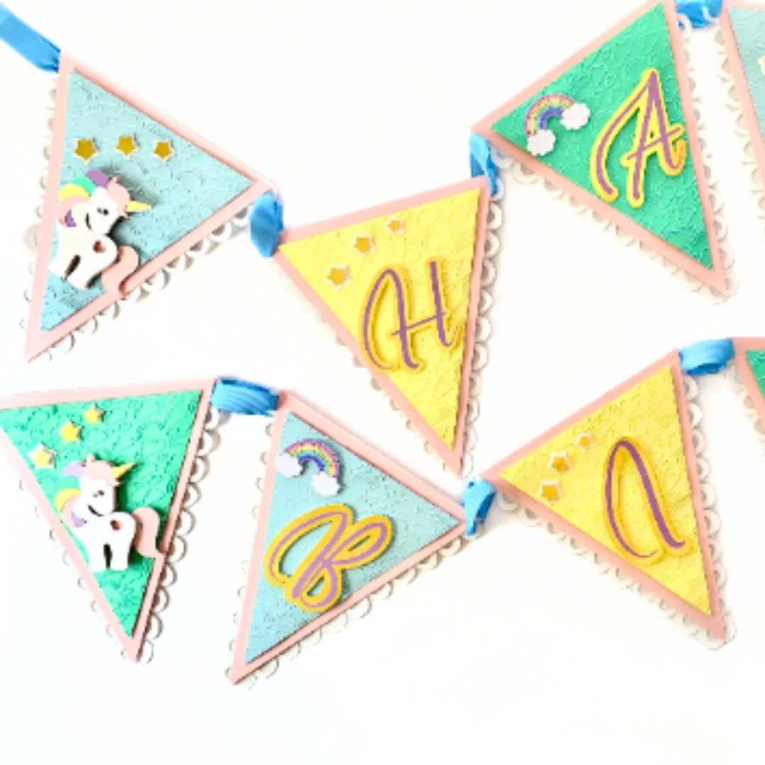 Personalized Unicorn Banner,rainbow Unicorn Birthday Banner,unicorn ...