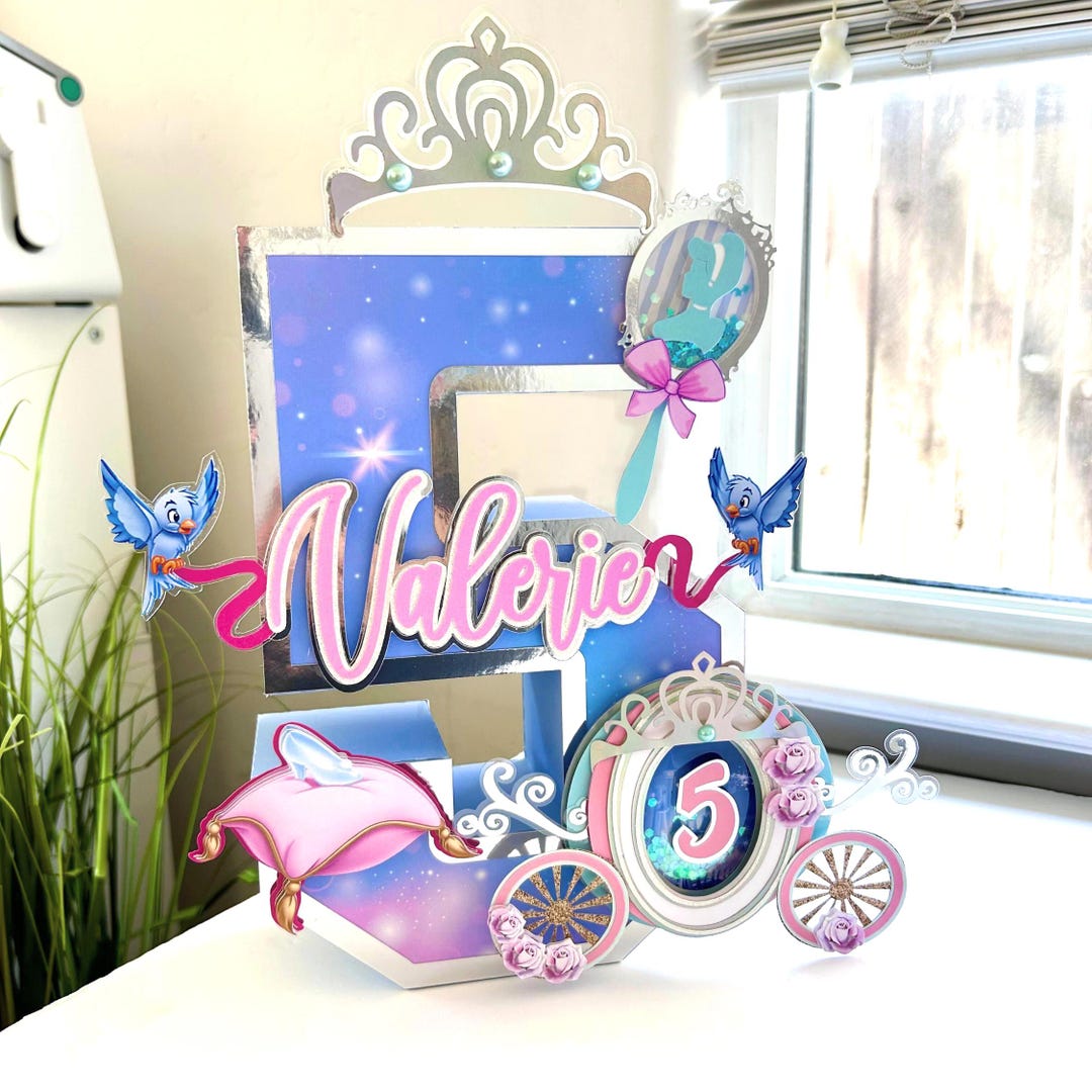 Cinderella Birthday 3d Numbers, Disney Princess Party Decorations ...