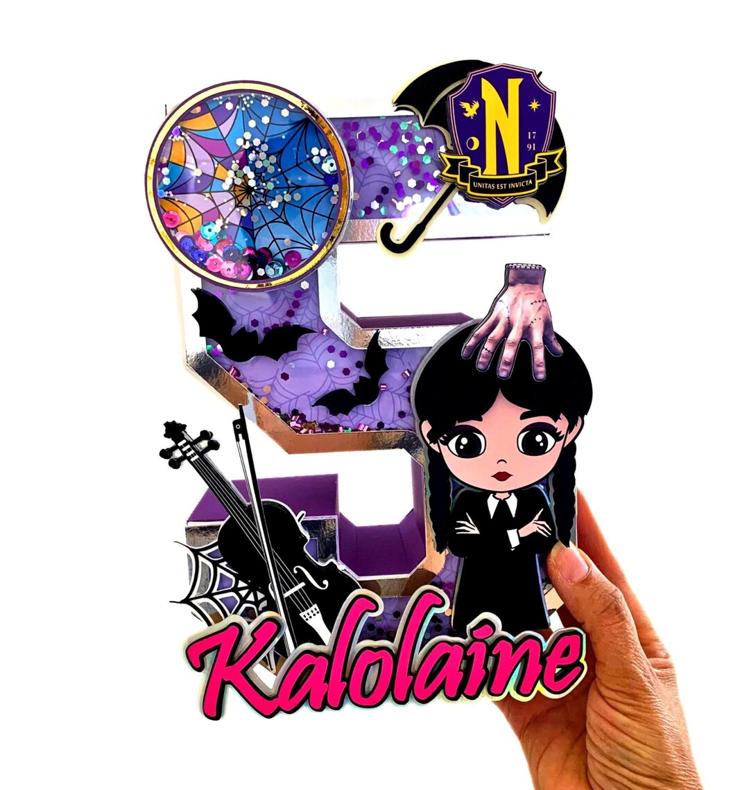 Wednesday Addams Theme 3D Numbers, Halloween Birthday Party Decorations ...