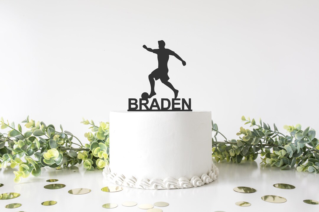 Customizable Male Soccer Player Cake Topper - Etsy