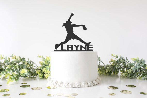 Customizable Softball Baseball Pitcher Cake Topper | Etsy
