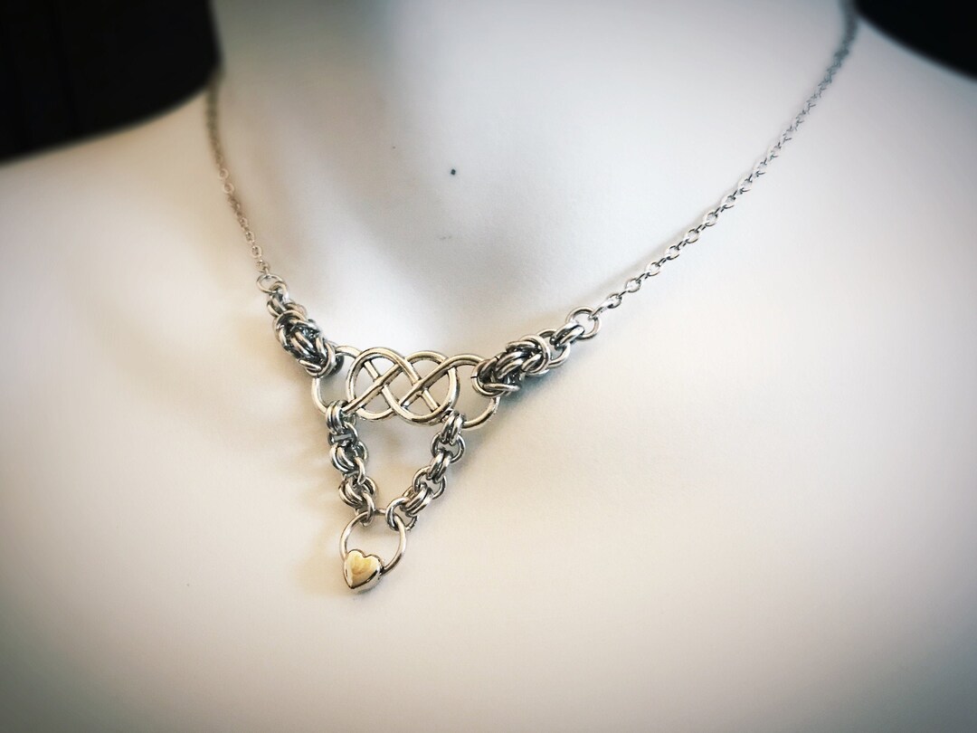 Double Infinity Symbol With Heart Ring Discreet Day Collar - Etsy