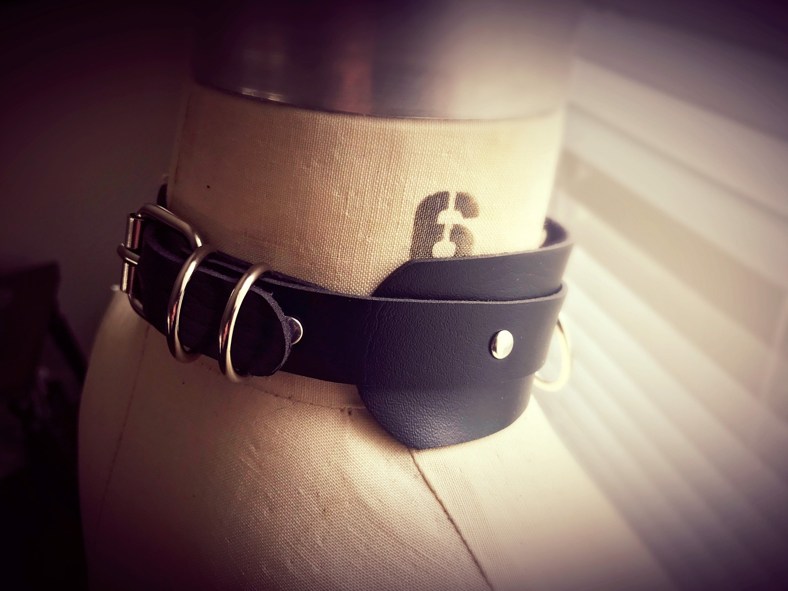 Tall O Ring Collar Black BDSM Cuff Collar DDLG or Submissive - Etsy