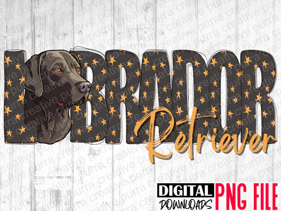 Black Lab Doodle Letter PNG: Labrador Retriever Sublimation Design ...