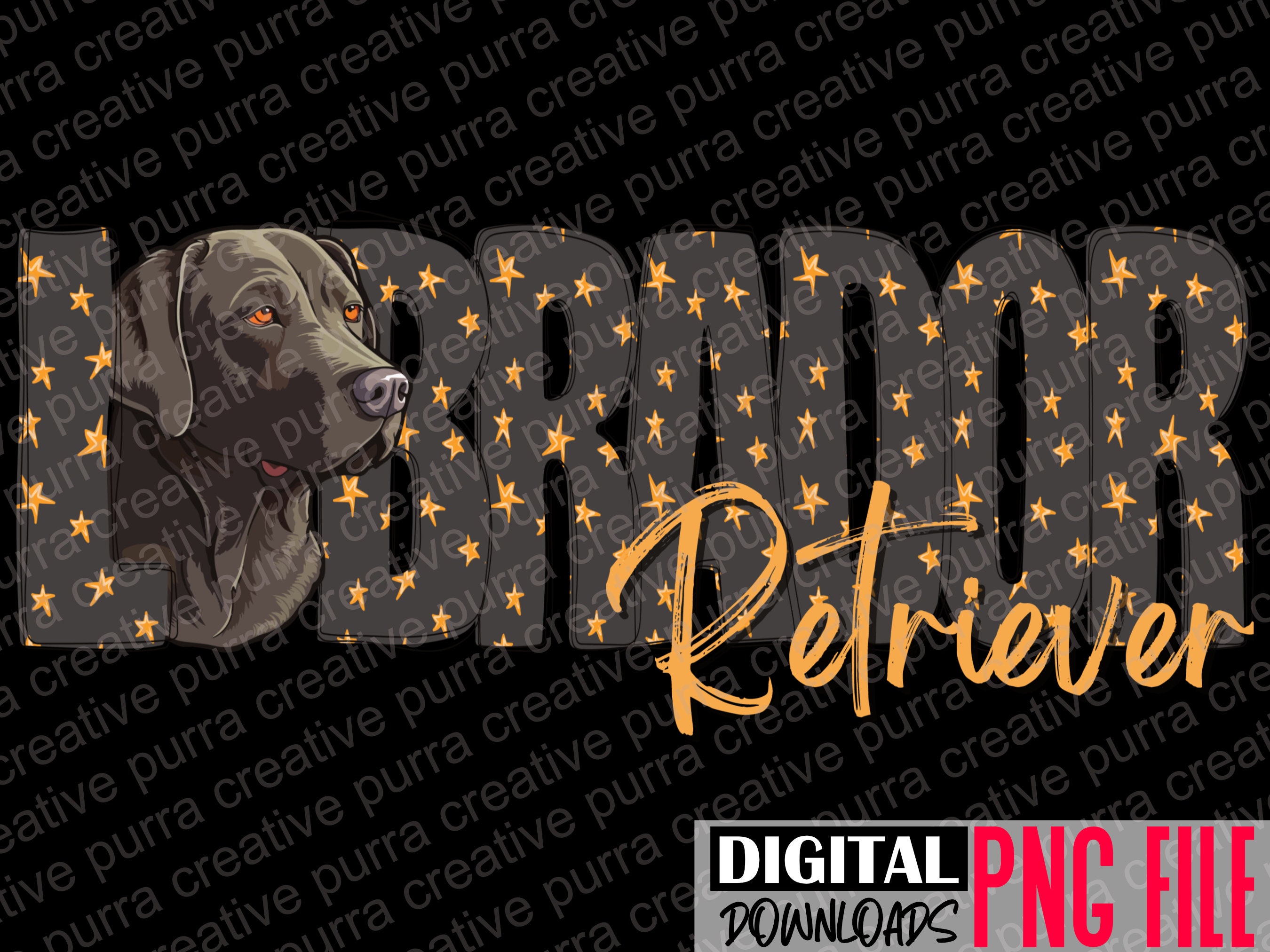 Black Lab Doodle Letter PNG: Labrador Retriever Sublimation Design ...
