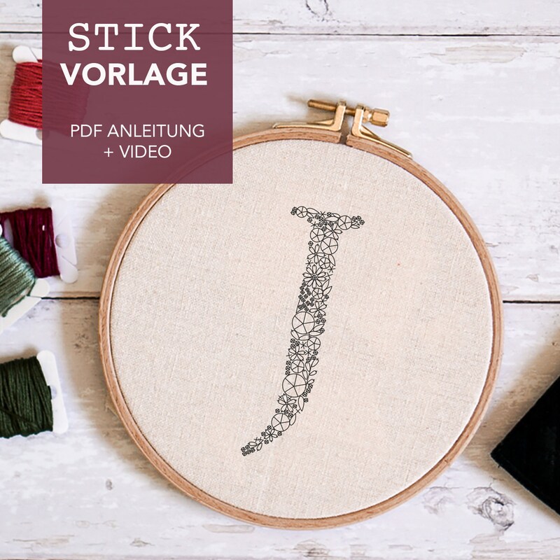 Letter J Embroidery - Etsy