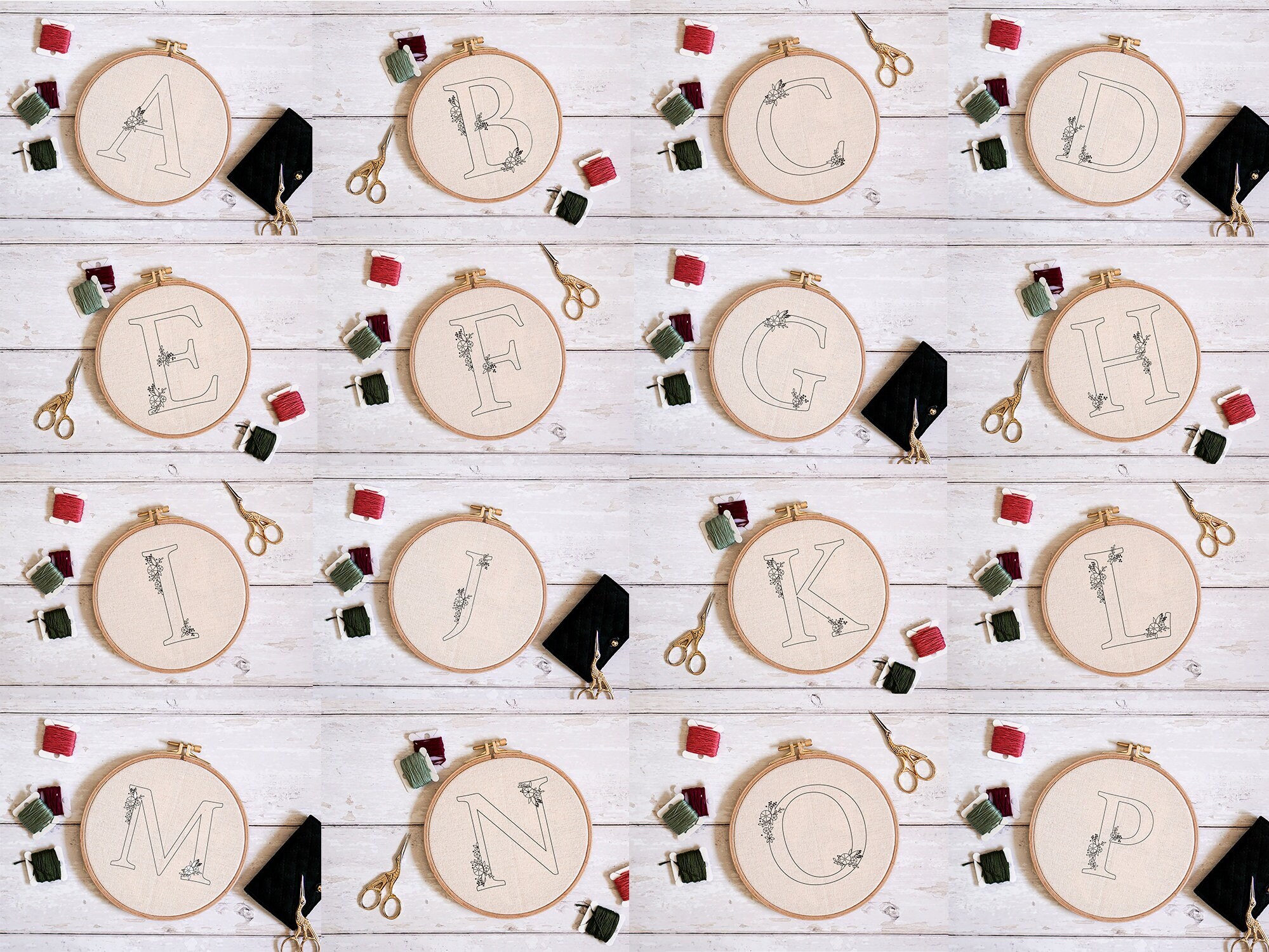 Beginner Embroidery Template / Monogram With Instructions and Video ...