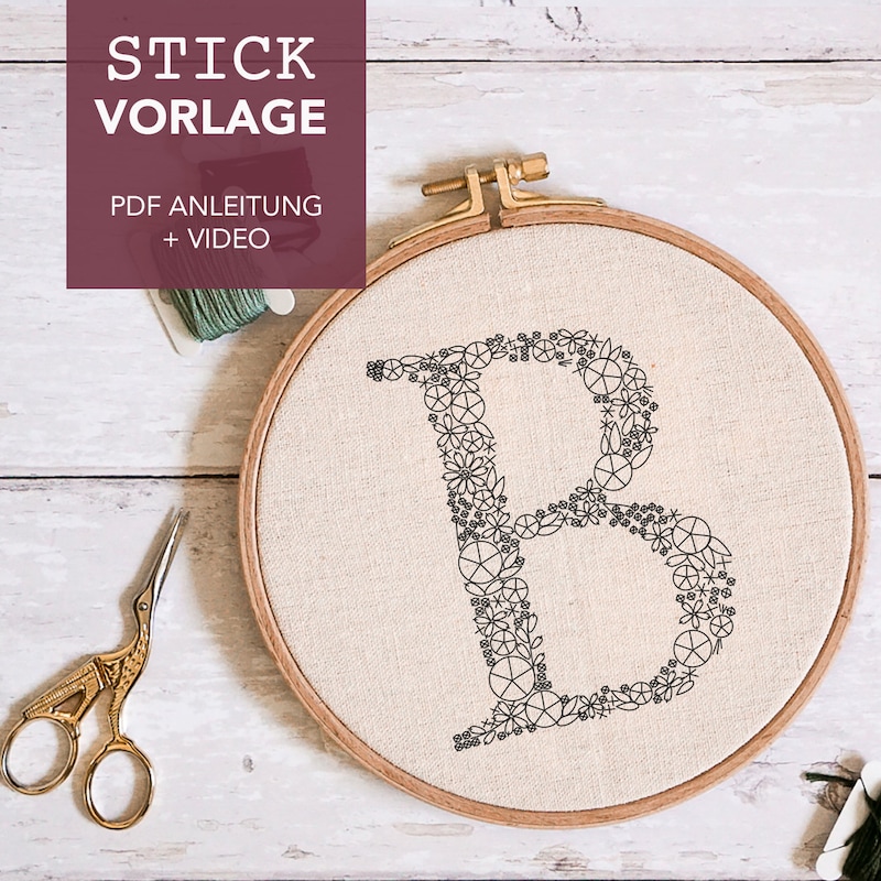 Letter B Embroidery - Etsy