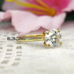 2ct Solitaire Engagement Ring Round Cut Man Made Diamond - Etsy